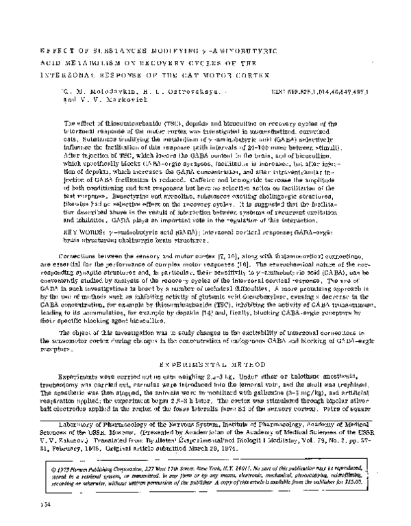 (PDF) Effect of substances modifying?-aminobutyric acid metabolism on ...
