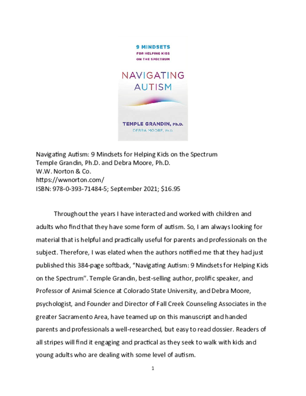 (DOC) "Navigating Autism: 9 Mindsets for Helping Kids on the Spectrum ...
