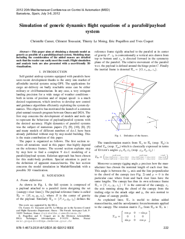 (PDF) Simulation of generic dynamics flight equations of a parafoil ...