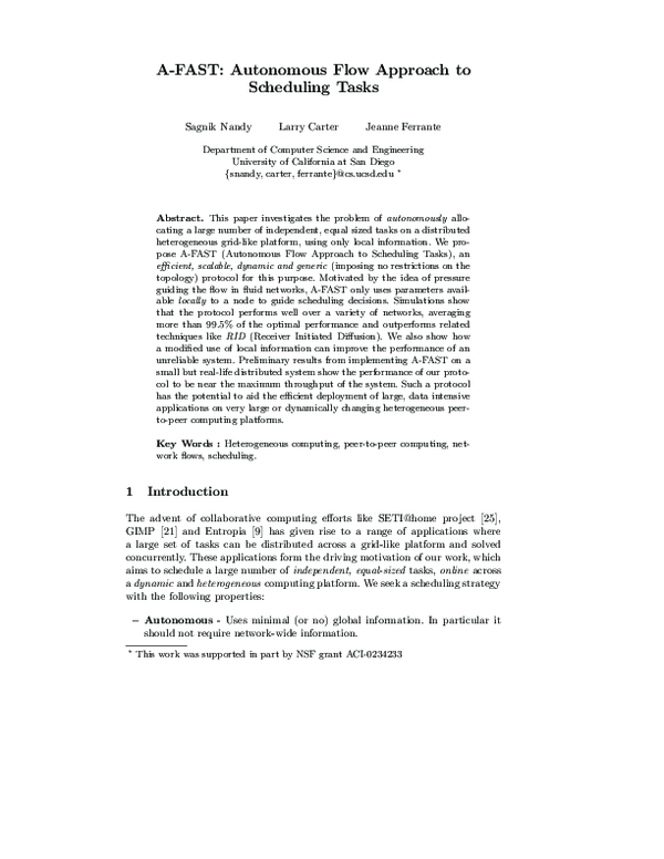 (PDF) A-FAST: Autonomous Flow Approach to Scheduling Tasks