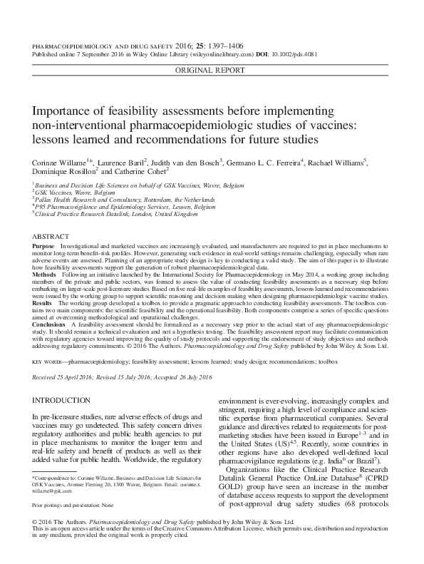 (PDF) Importance of feasibility assessments before implementing non ...