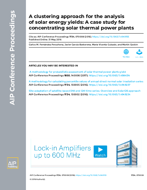 (PDF) A clustering approach for the analysis of solar energy yields: A ...