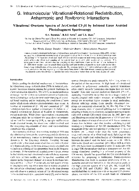(PDF) Vibrational Overtone Spectra of CF3H Dynamics
