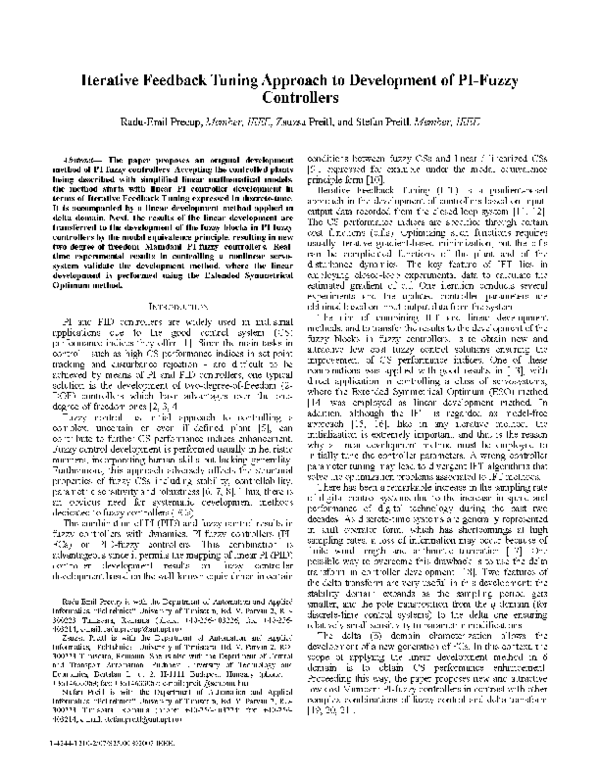 (PDF) Iterative feedback tuning approach to development of PI-fuzzy controllers
