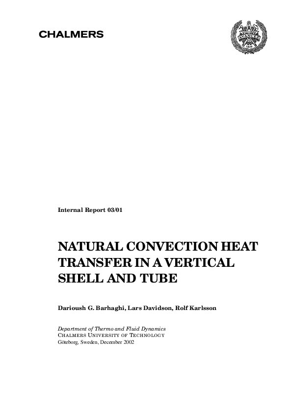 (PDF) Natural Convection Heat Transfer in a Vertical Shell and Tube