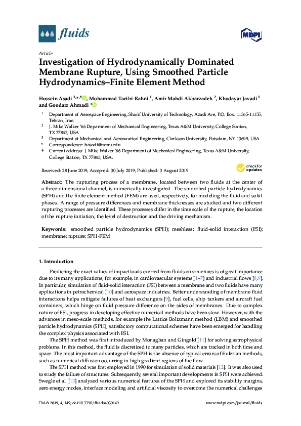 (PDF) Investigation of Hydrodynamically Dominated Membrane Rupture, Using Smoothed Particle ...