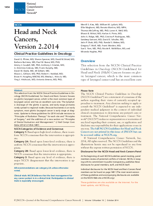 (PDF) Head and Neck Cancers, Version 2.2014