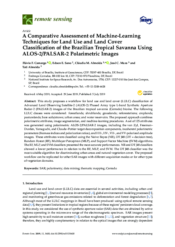 (PDF) A Comparative Assessment of Machine-Learning Techniques for Land ...