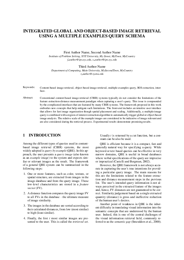 Pdf Integrated Global And Object Based Image Retrieval Using A