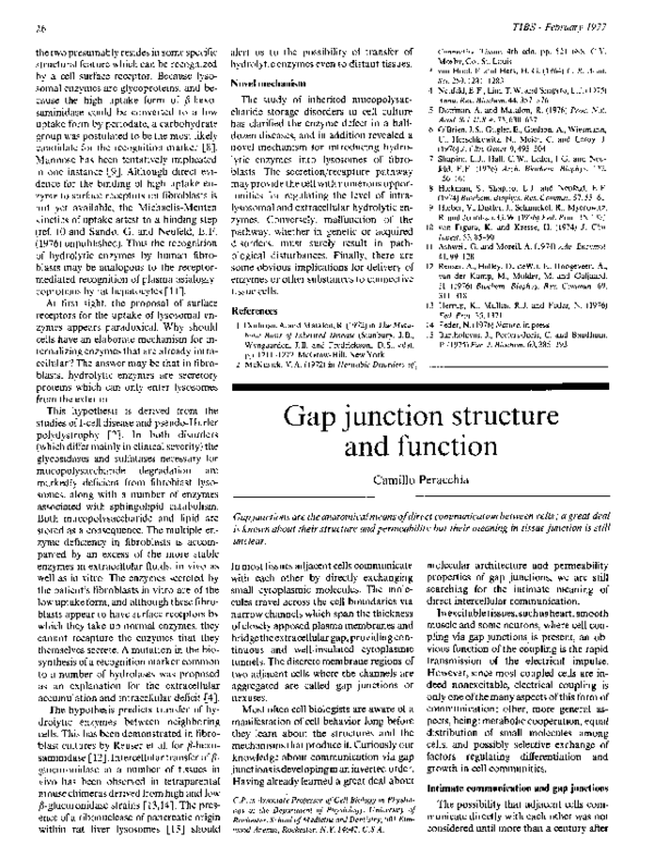 (PDF) Gap junction structure and function