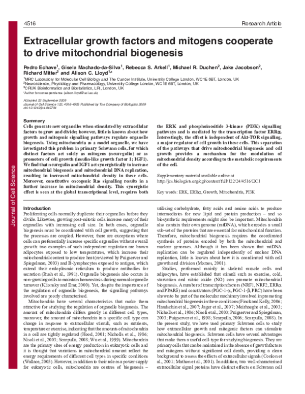 (PDF) Extracellular growth factors and mitogens cooperate to drive ...