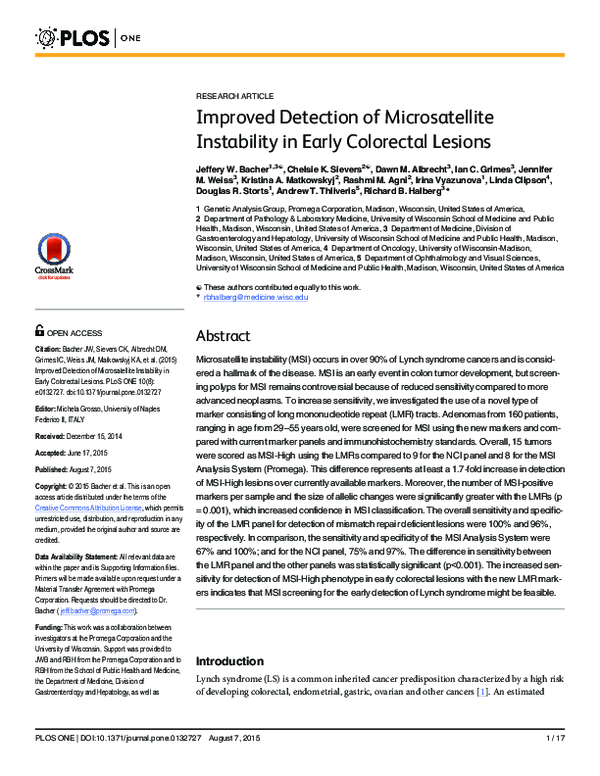 (PDF) Improved Detection of Microsatellite Instability in Early ...