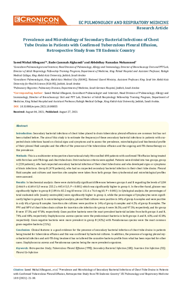 (PDF) Prevalence and Microbiology of Secondary Bacterial Infections of ...
