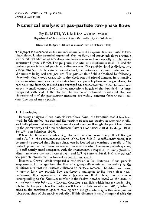 (PDF) Numerical analysis of gas-particle two-phase flows