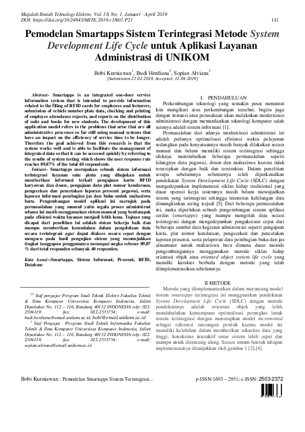 (PDF) Pemodelan Smartapps Sistem Terintegrasi Metode System Development Life Cycle untuk ...