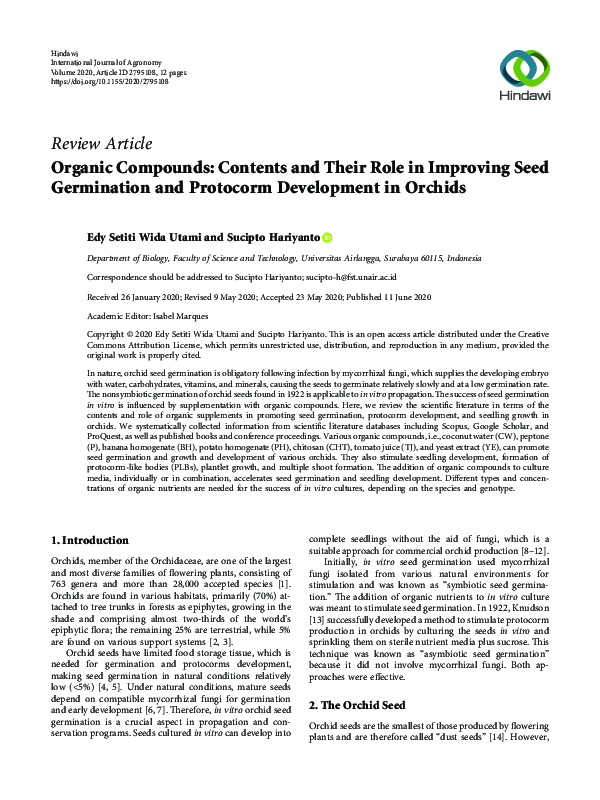 (PDF) Organic Compounds: Contents and Their Role in Improving Seed ...