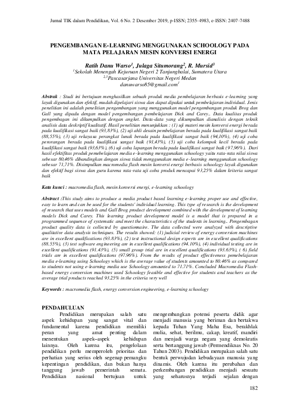 (PDF) Pengembangan E-Learning Menggunakan Schoology Pada Mata Pelajaran Mesin Konversi Energi