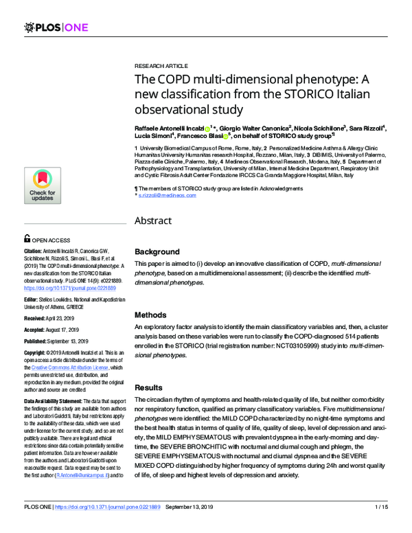 (PDF) The COPD multi-dimensional phenotype: A new classification from ...