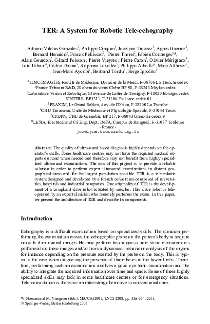 (PDF) TER: A System for Robotic Tele-echography | jean marc Ayoubi ...