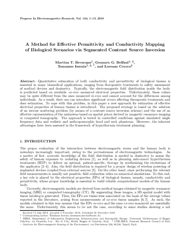 (PDF) A Method for Effective Permittivity and Conductivity Mapping of Biological Scenarios via ...