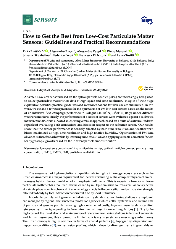 (PDF) How to Get the Best from Low-Cost Particulate Matter Sensors ...