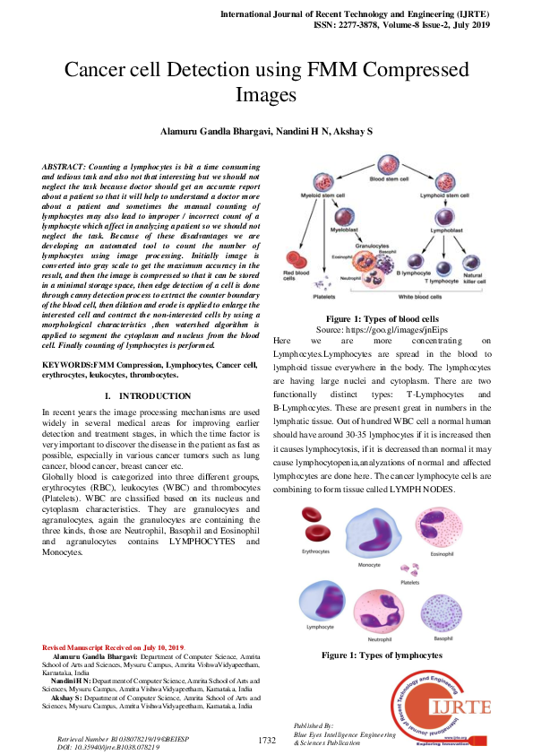(PDF) Cancer cell Detection using FMM Compressed Images