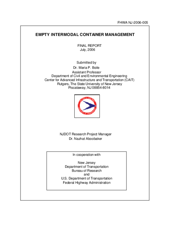 (PDF) Empty Intermodal Container Management