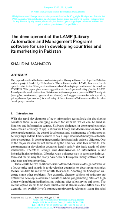 (PDF) The Development of the LAMP (Library Automation and Management ...