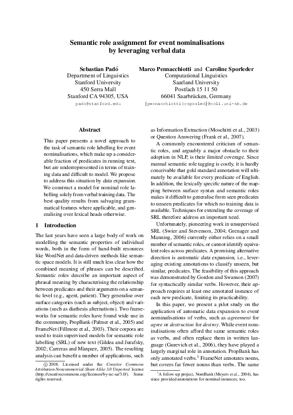 (PDF) Semantic role assignment for event nominalisations by leveraging ...