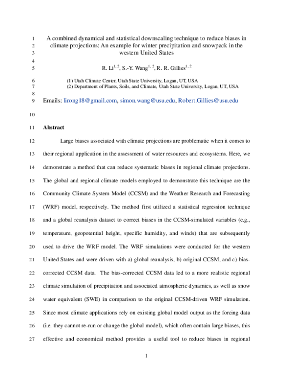 Pdf A Combined Dynamical And Statistical Downscaling Technique To