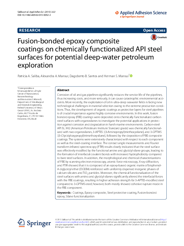 (PDF) Fusion-bonded epoxy composite coatings on chemically ...