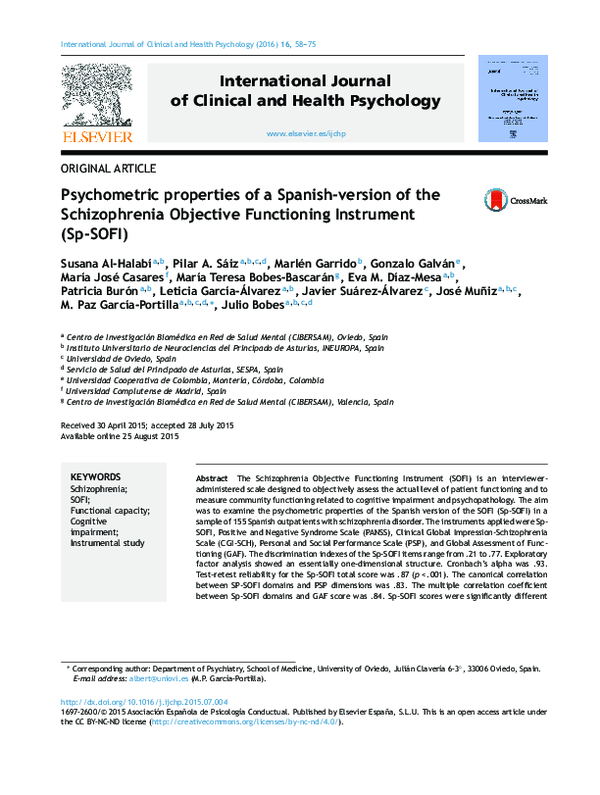 (PDF) [Psychometric properties of the Spanish version of the Dimensions ...