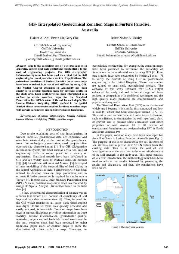 (PDF) GIS-Interpolated Geotechnical Zonation Maps in Surfers Paradise, Australia