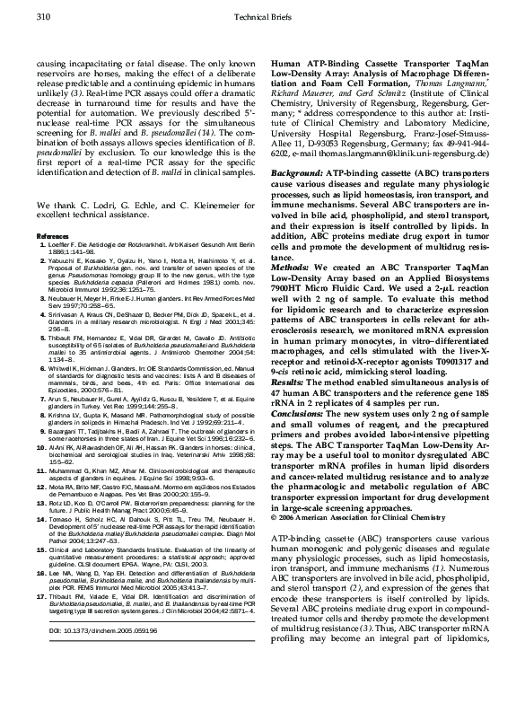 (PDF) Human ATP-Binding Cassette Transporter TaqMan Low-Density Array ...