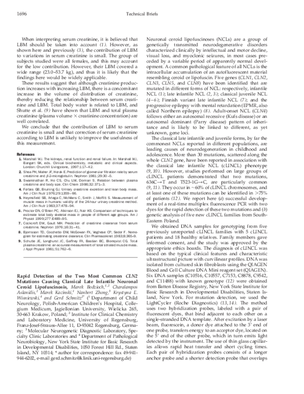 (PDF) Rapid detection of the two most common CLN2 mutations causing ...