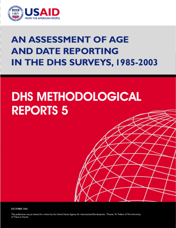 (PDF) An assessment of age and date reporting in the DHS Surveys 1985-2003