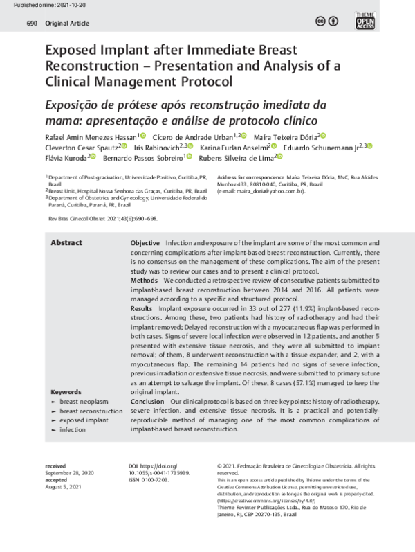 (PDF) Exposed Implant after Immediate Breast Reconstruction ...