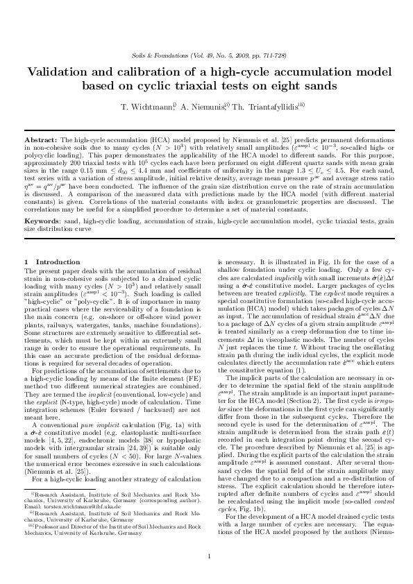 (PDF) Validation and Calibration of a High-Cycle Accumulation Model ...