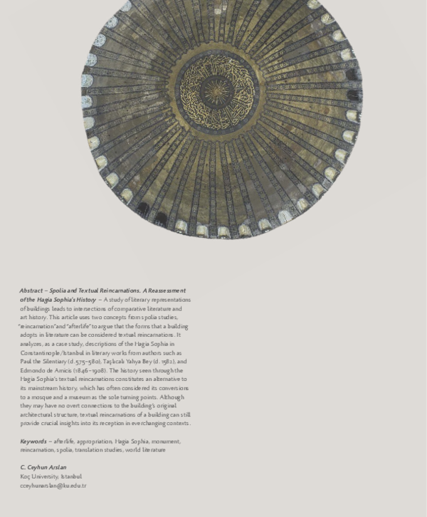 (PDF) Spolia and Textual Reincarnations: A Reassessment of the Hagia ...