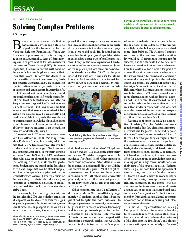 (PDF) Solving Complex Problems