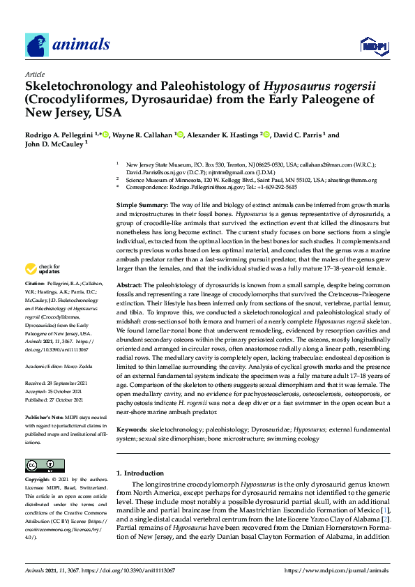 (PDF) Skeletochronology and Paleohistology of Hyposaurus rogersii ...