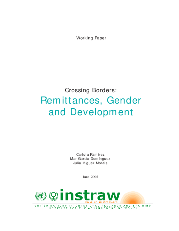 (PDF) Crossing Borders: Remittances, Gender and Development