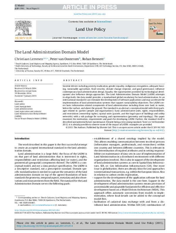 (PDF) The Land Administration Domain Model