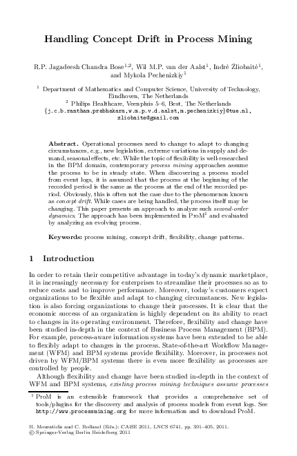 (PDF) Handling Concept Drift in Process Mining