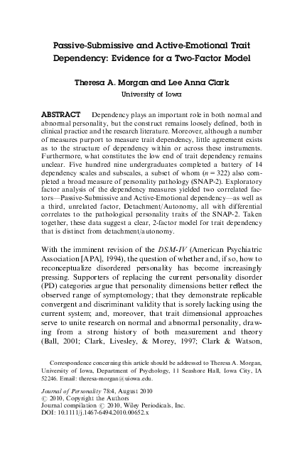 (PDF) Passive-Submissive and Active-Emotional Trait Dependency ...