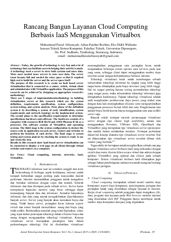 (PDF) Rancang Bangun Layanan Cloud Computing Berbasis IaaS Menggunakan Virtualbox