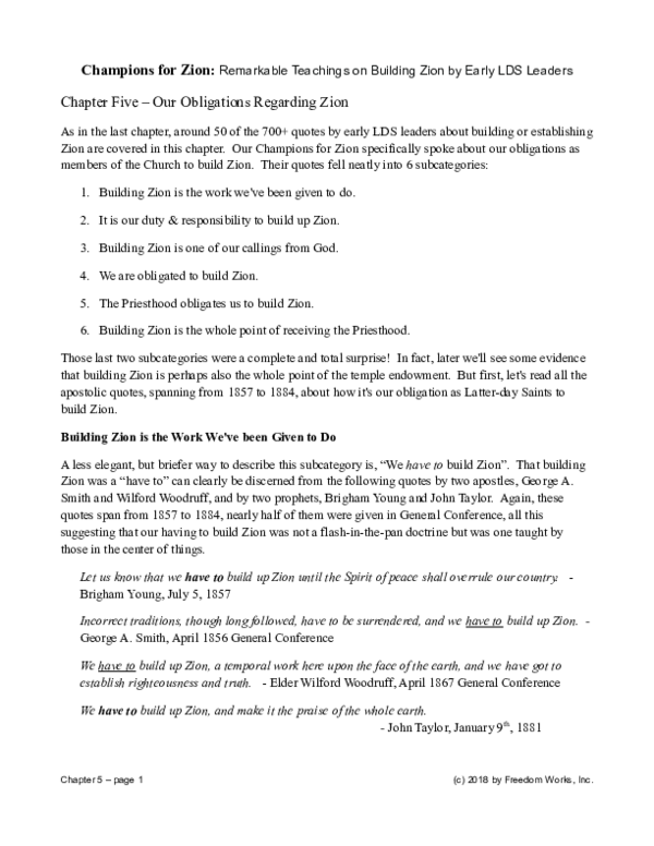(PDF) Champions for Zion: Remarkable Teachings on Building Zion by ...