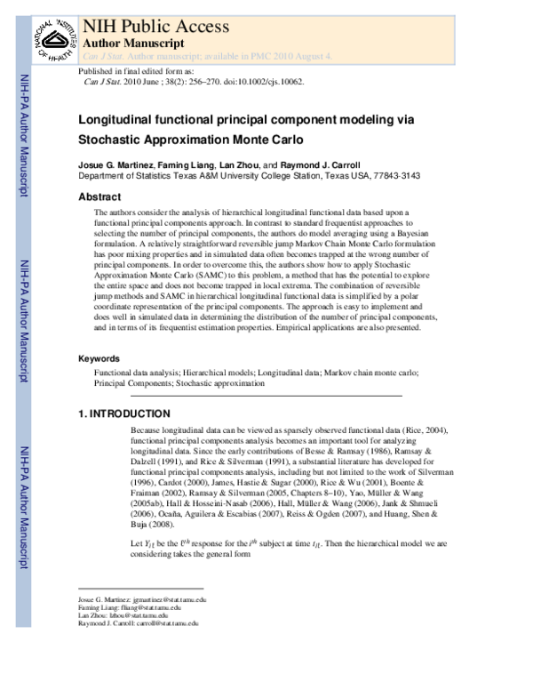 (PDF) Longitudinal functional principal component modelling via ...
