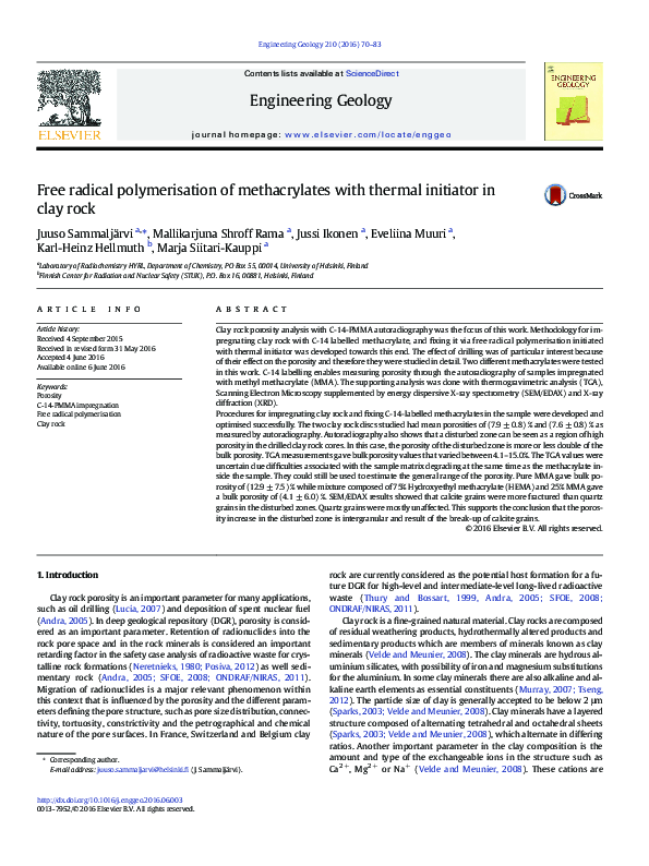 (PDF) Free radical polymerisation of methacrylates with thermal ...