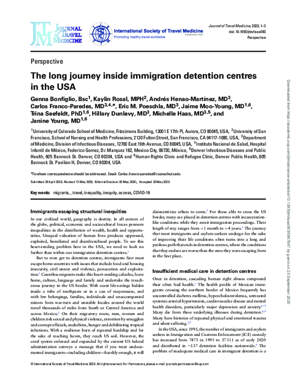 (PDF) The long journey inside immigration detention centres in the USA